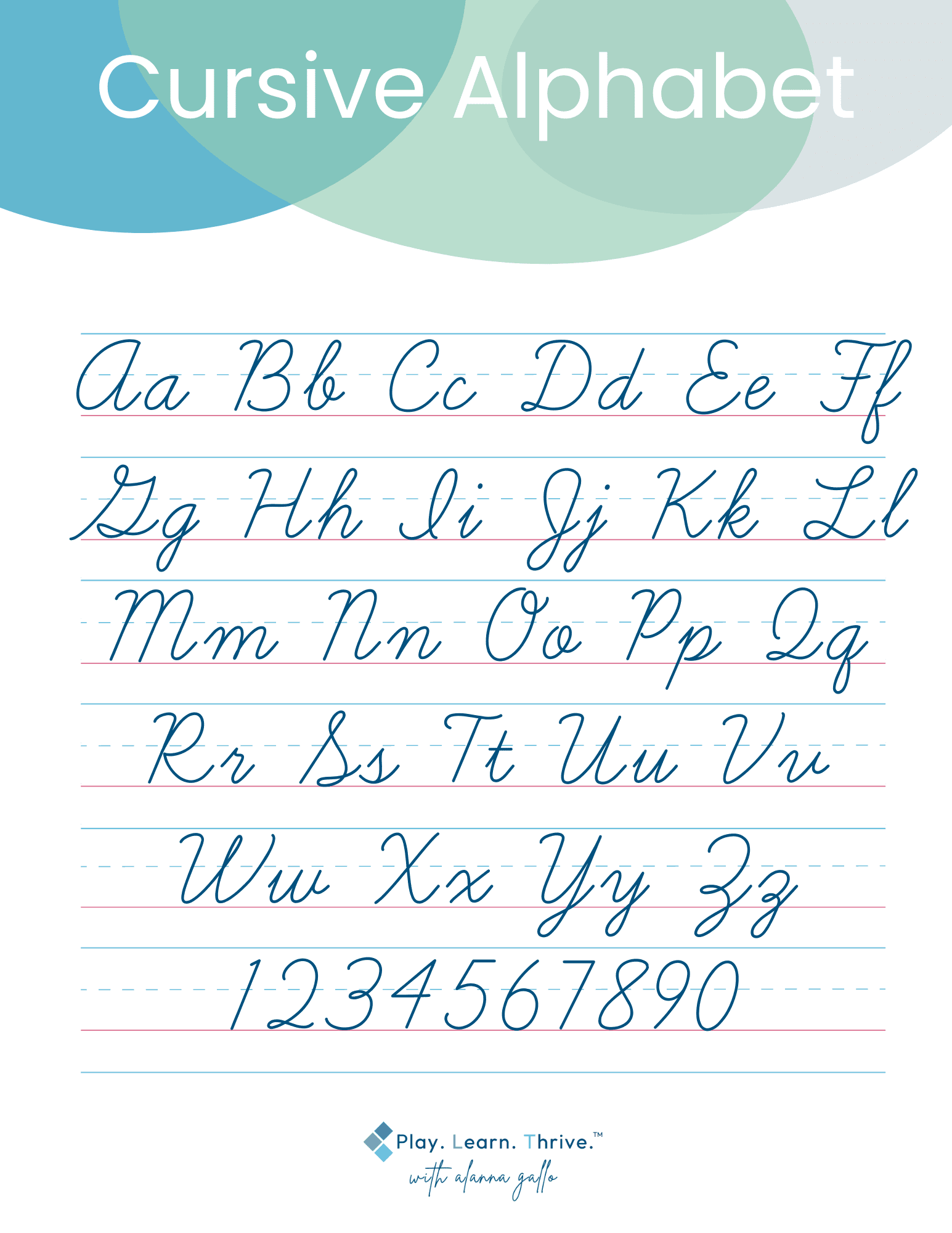 Free Printable Cursive Alphabet Letters